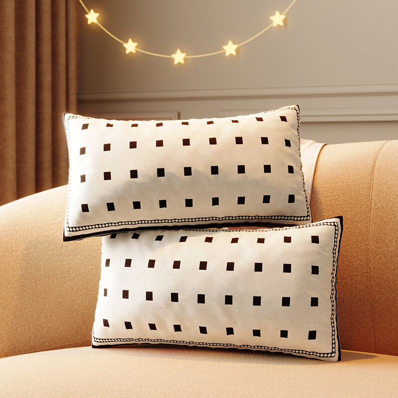 Современный минималистичный диван, прямоугольная подушка для гостиной, прикроватная ретро минималистичная спинка без сердцевины, поясничная подушка, длинная наволочка