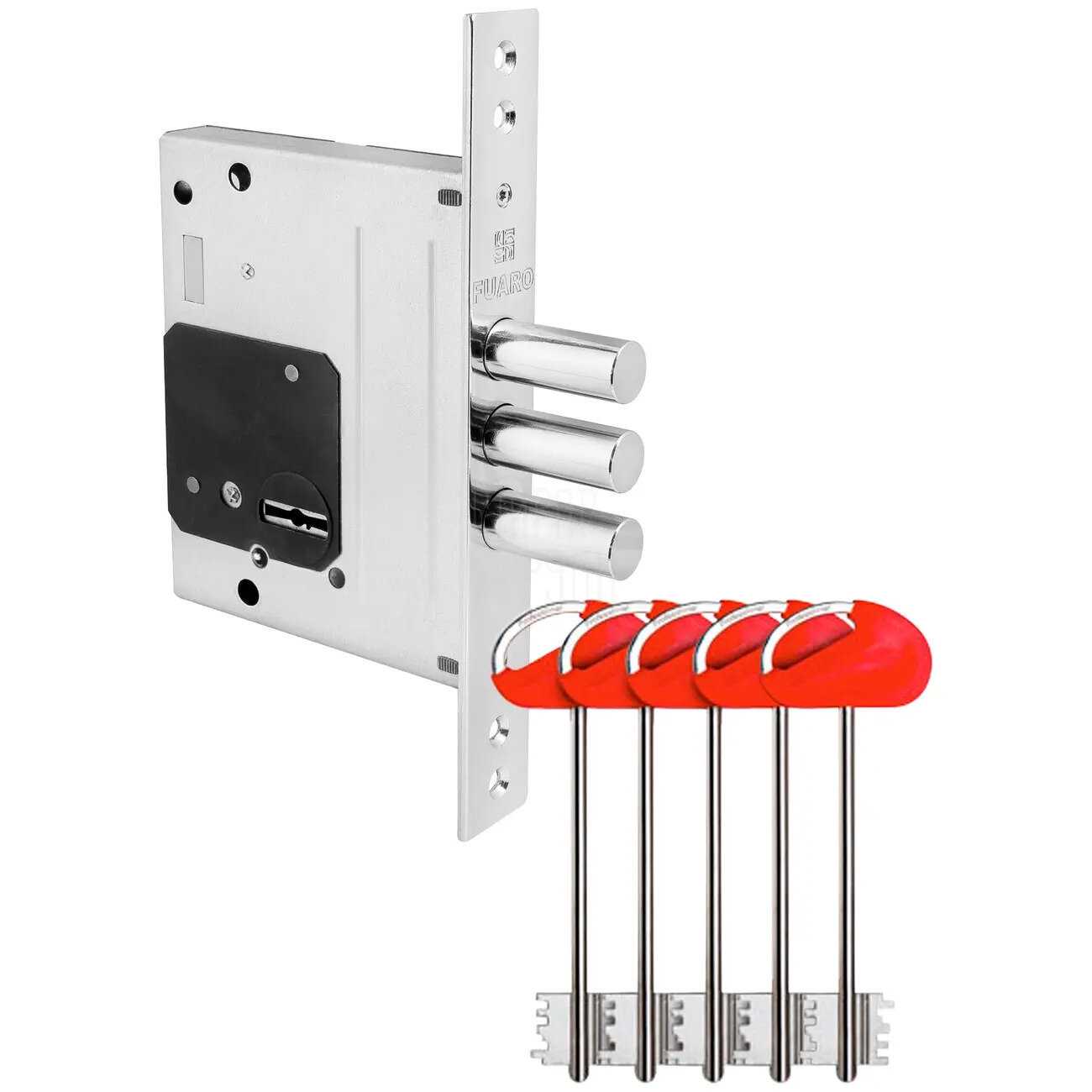 Замок Fuaro (Фуаро) врезной сувальдный MDV25/S-60.00.3R16 никель