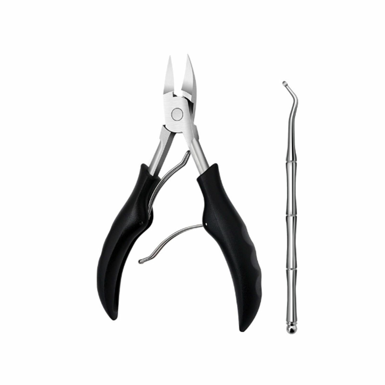 2Pcs Ingrown Toenail Tools Kit Stainless Steel Nail Cuticle Pliers Nails Clipper Lifter Fingernail Scissors for & Thick
