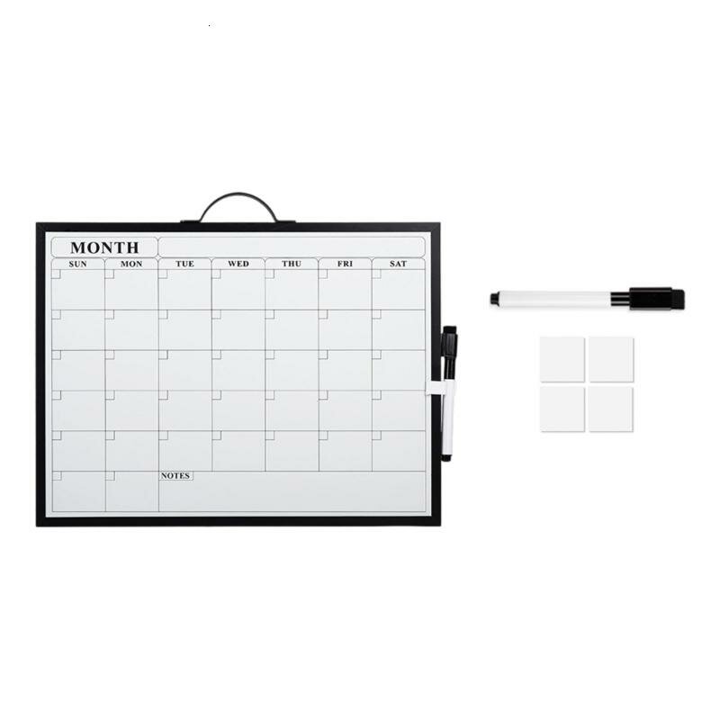 Ежемесячный календарь-доска с магнитной поверхностью, алюминиевая рама, Черная рамка YY25024