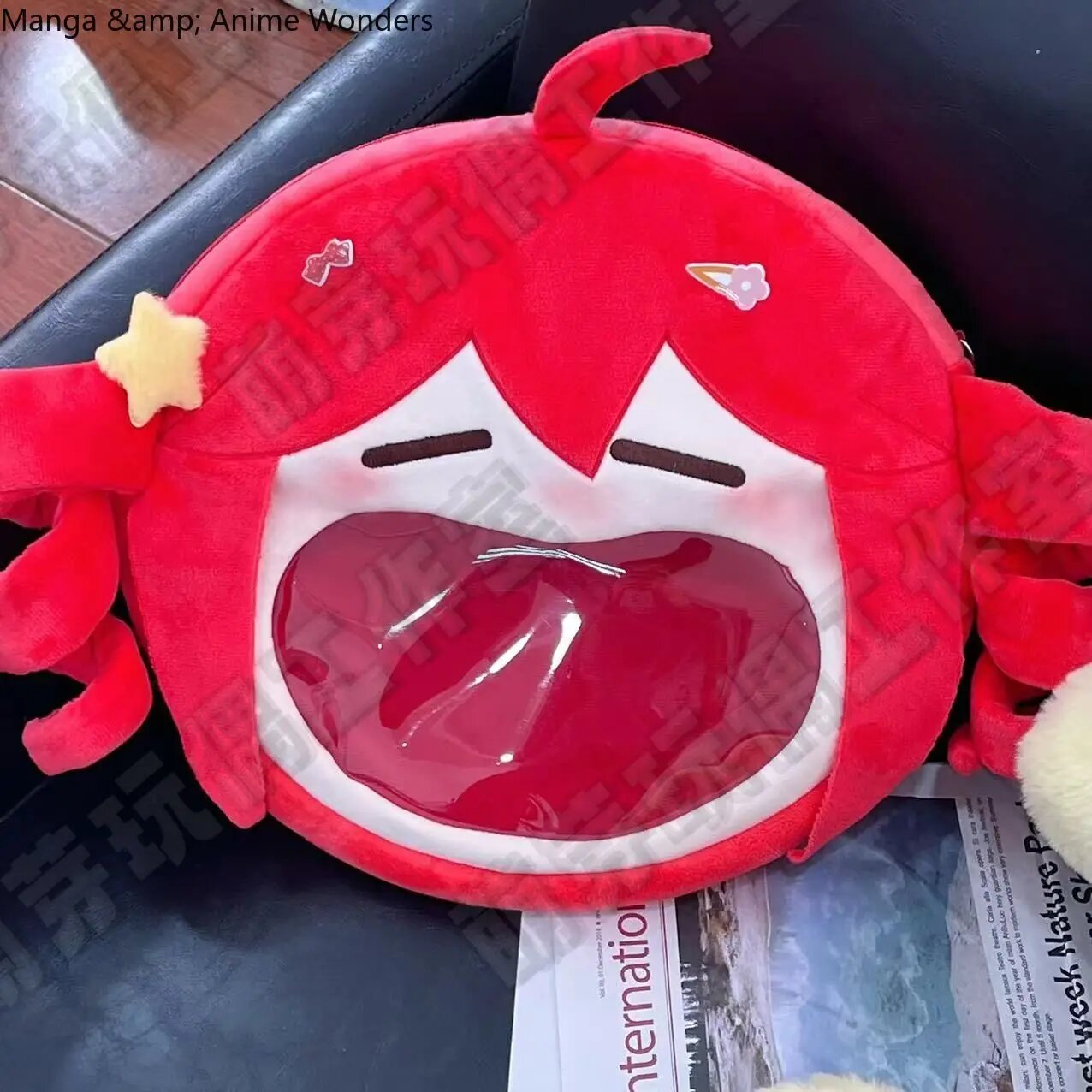 Аниме косплей плюшевый Kasane Teto прозрачная молния большой рот мультфильм рюкзак сумка через плечо
