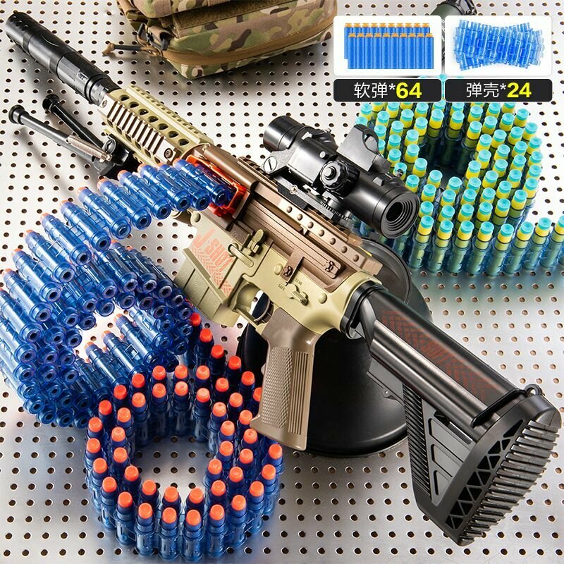 Автоматическая мягкая пулеметная игрушка M416 для детей, симуляция пулемета Гатлинга, 3 снайперские пушки, 6 PUBG, для детей 7-8 лет