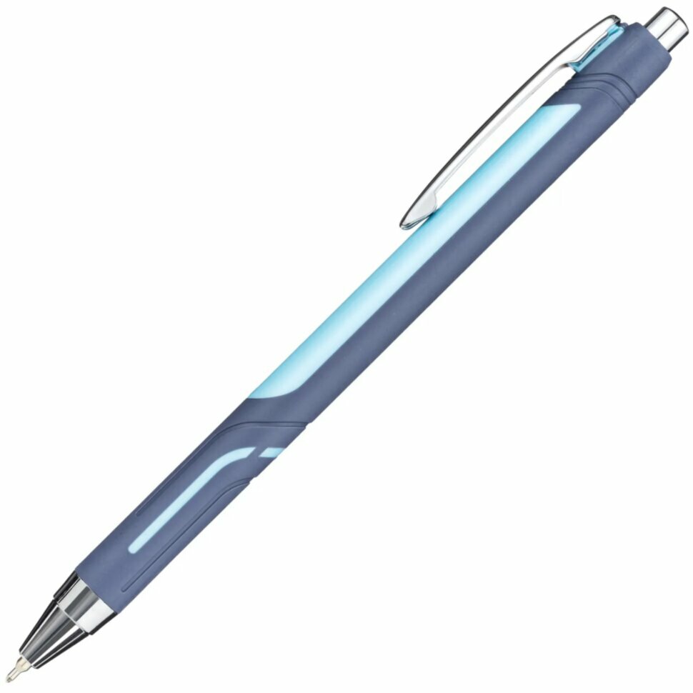 Ручка шариковая автомат. Комус Ultra Tech, д. ш.0,5мм, лин.0,3мм, син, сер-г. кор, 2226147