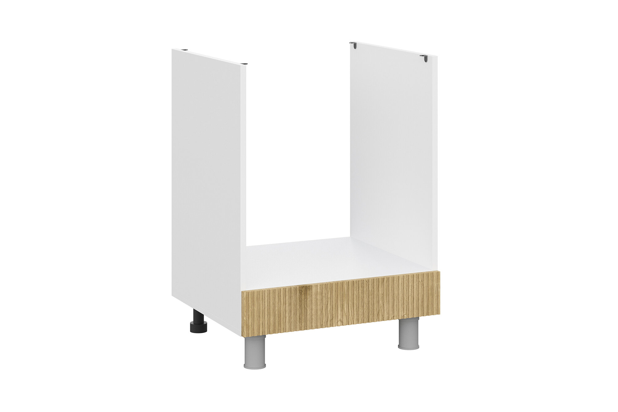 Шкаф нижний под духовку Нонтон Ритея, 60х53.8х82.4 см, белый / сердце дуба