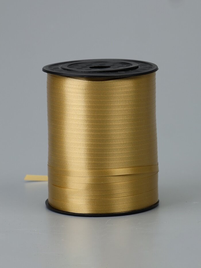 Лента для декора, подарков и шаров, золотой, 0.5 см × 500 м