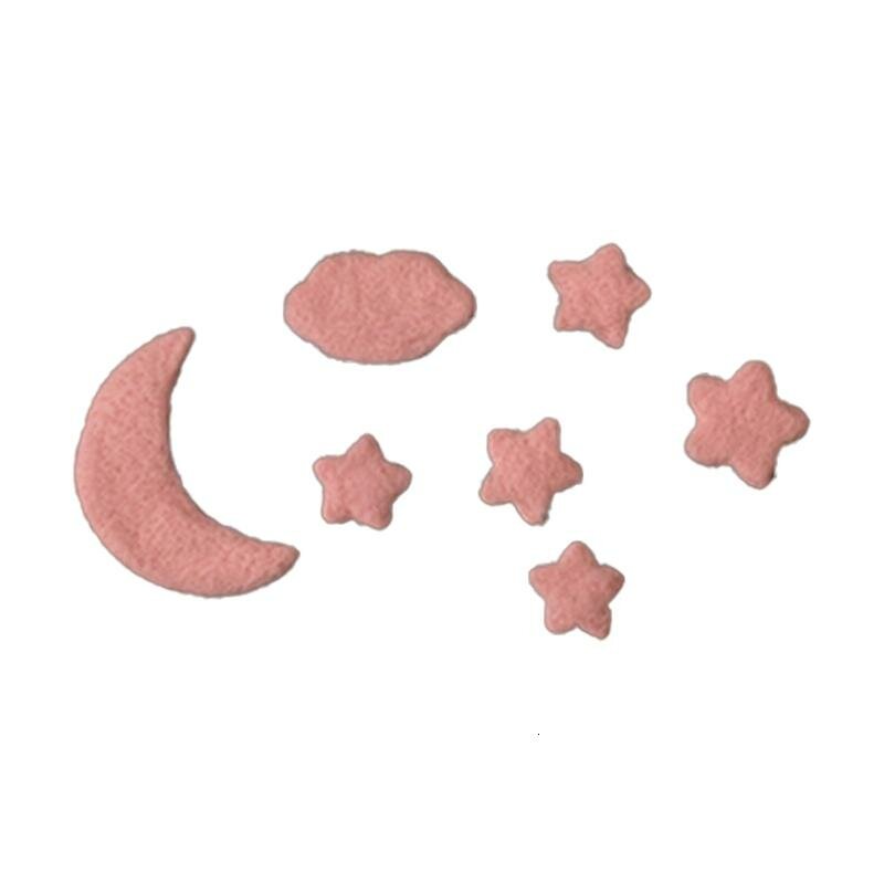 Войлочные звезды и луна для декора, Розовый