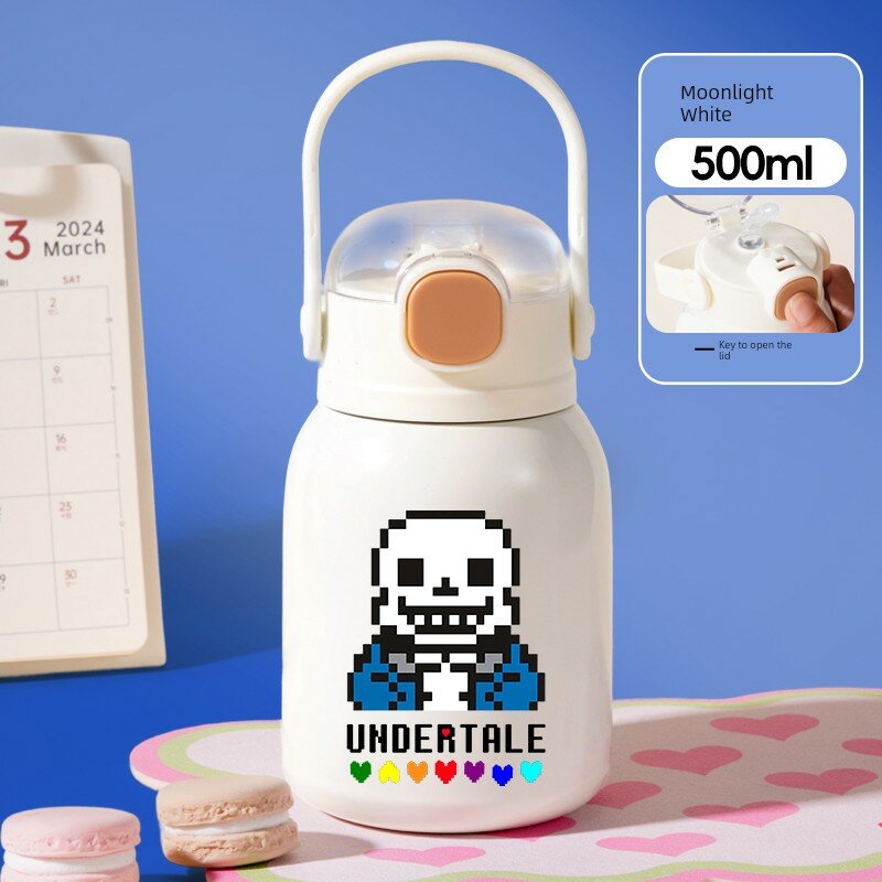 Кружка-термос Undertale для мальчиков, большая вместимость, изолированный тумблер, ручная конструкция, стиль B