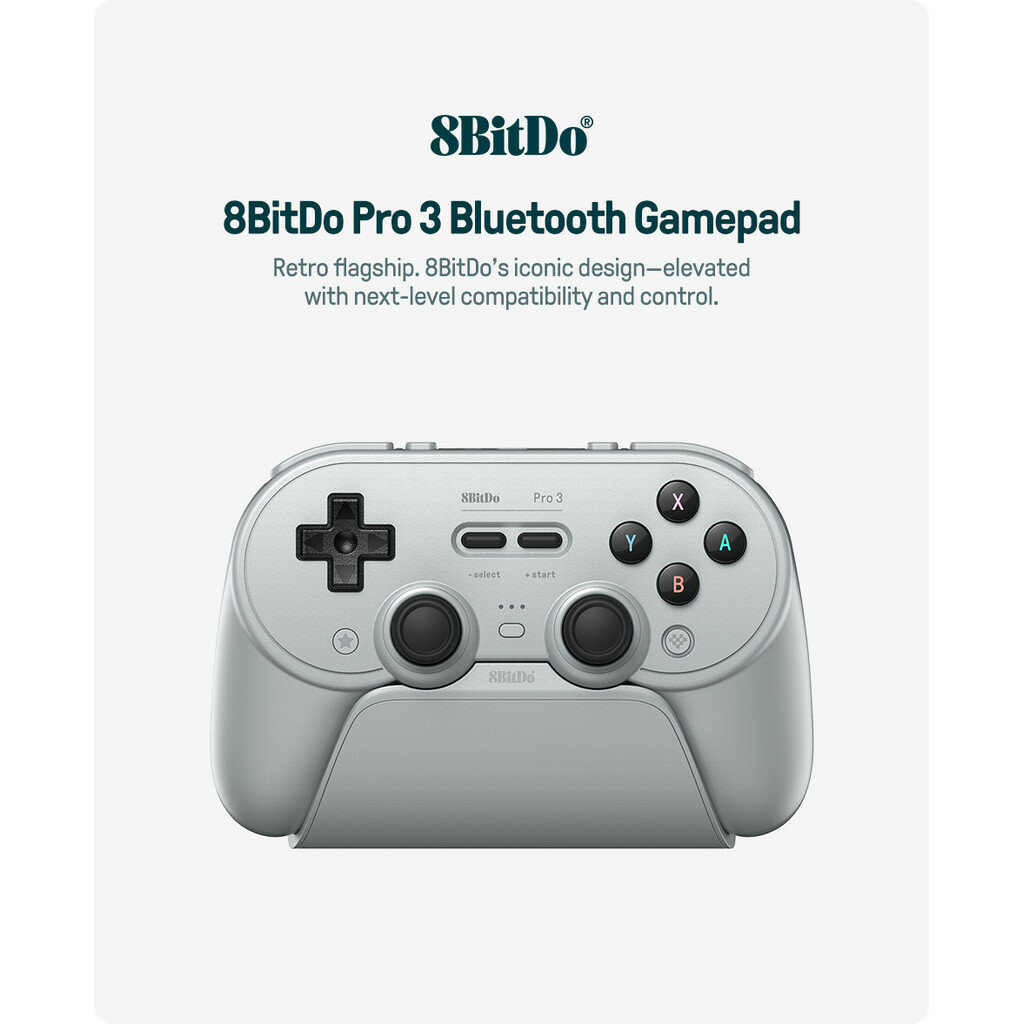 8BitDo Pro 3 Bluetooth контроллер TMR джойстики против дрейфа с зарядной док совместимость с множеством платформ