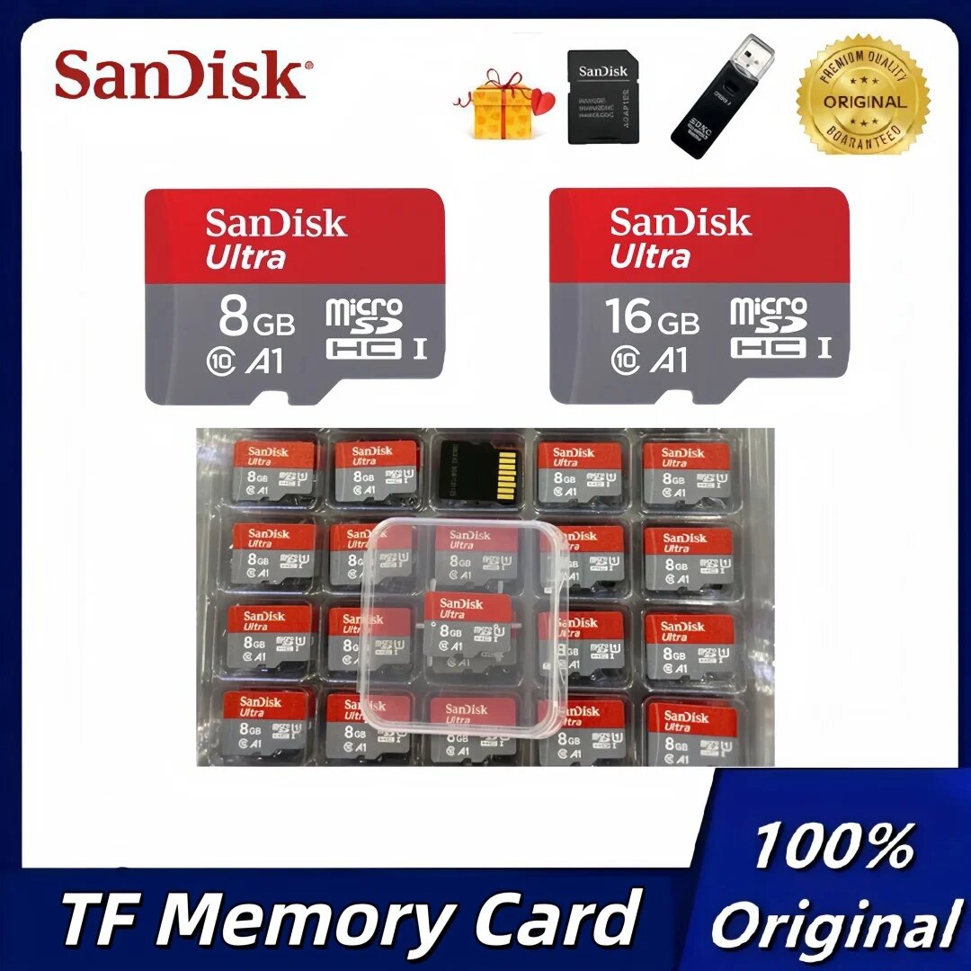 SanDisk Micro SD карта памяти 32GB 16GB 8GB 1 Pcs 16GB