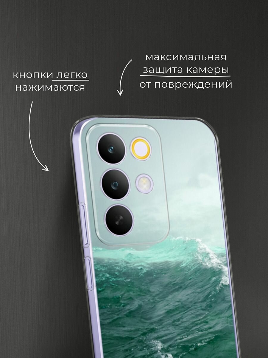 Силиконовый чехол на Realme C85 / Реалми C85 с принтом Волны 12 — фото 1
