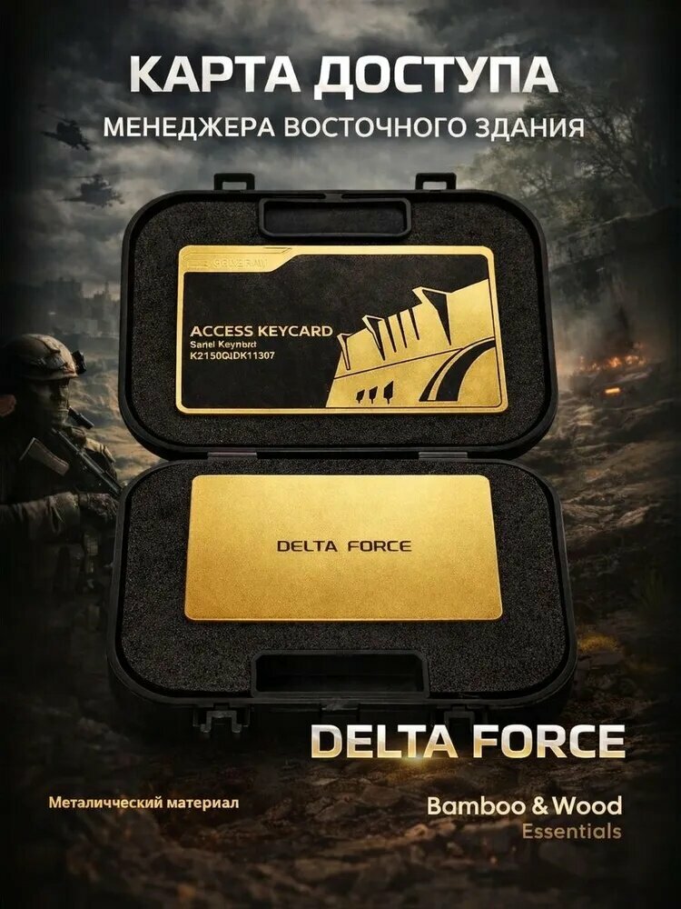 Металлическая карта доступа Delta Force ACCESS KEYCARD с гравировкой, подарочная коробка