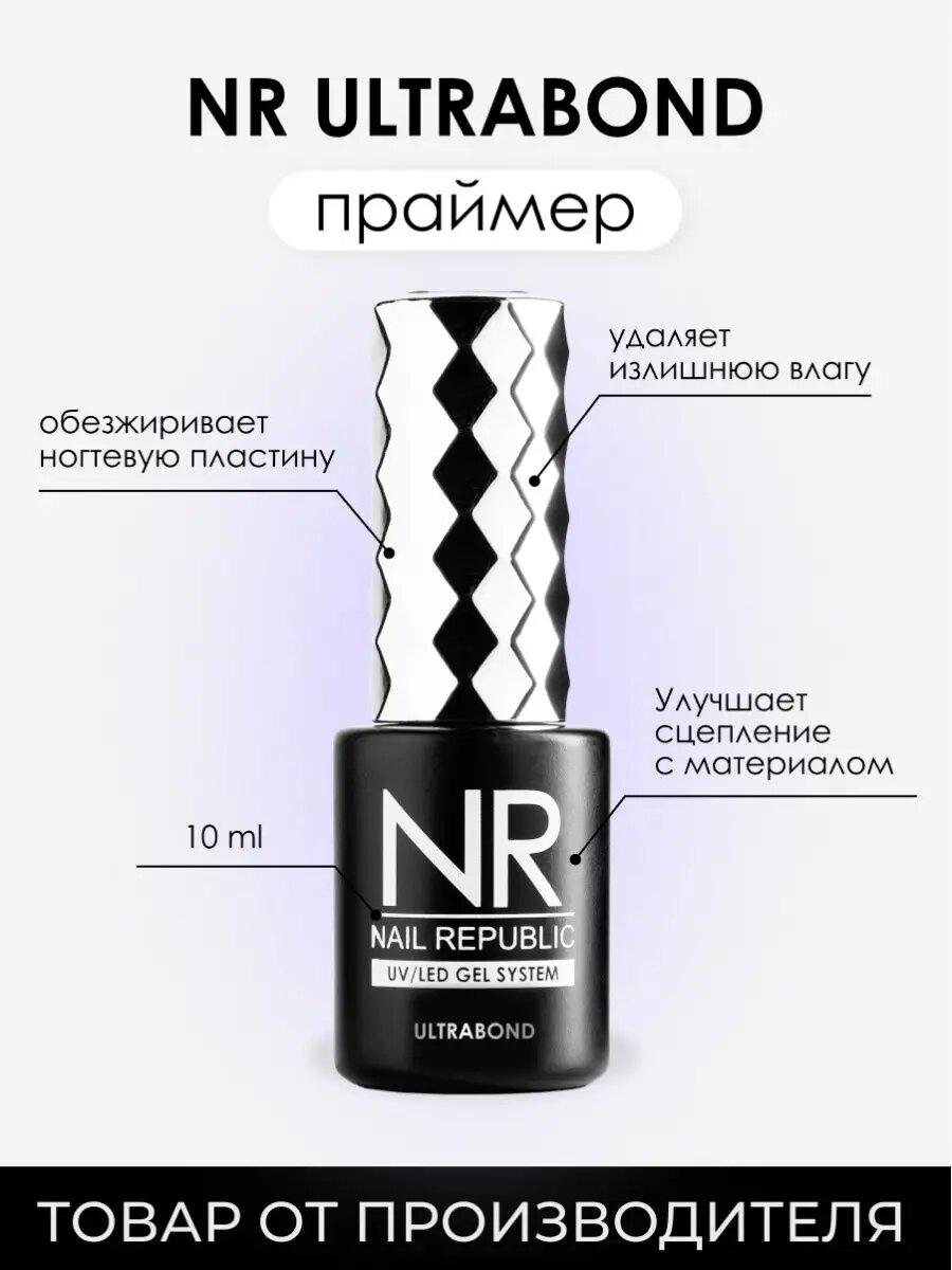 Праймер Nail Republic Ultrabond, бескислотный, 10мл, для маникюра