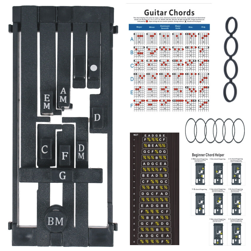 Устройство для аккордов гитары, инструмент для аккордов гитары, помощник для начинающих, помощник для народной гитары
