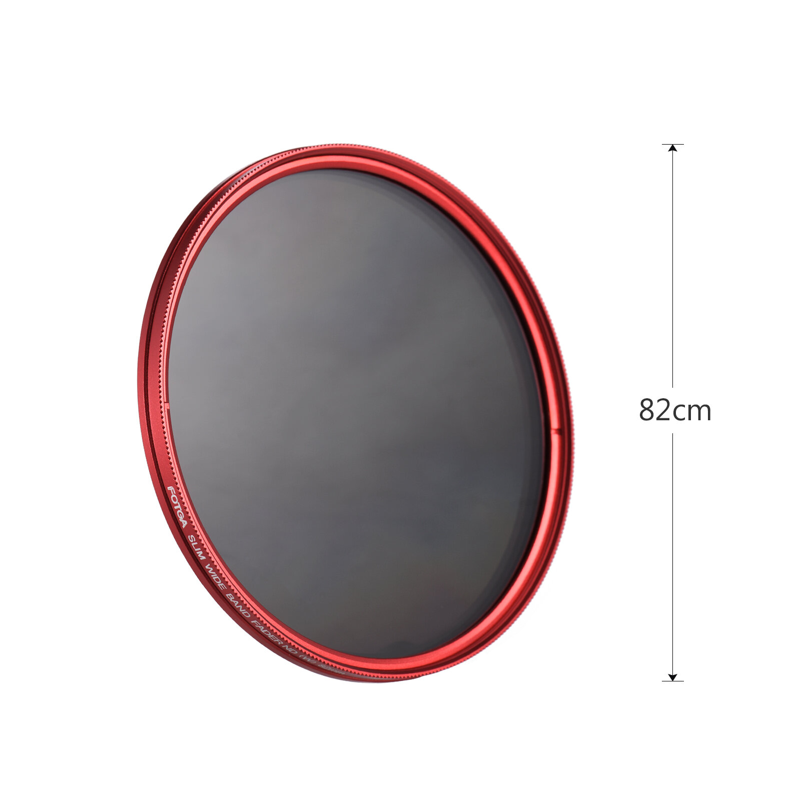 FOTGA 82mm Slim ND Fader Variable Filter Neutral Density ND2 to ND400 Red для камер Canon DSLR, Aluminum Alloy Optical Glass, 1 шт, с коробкой для хранения