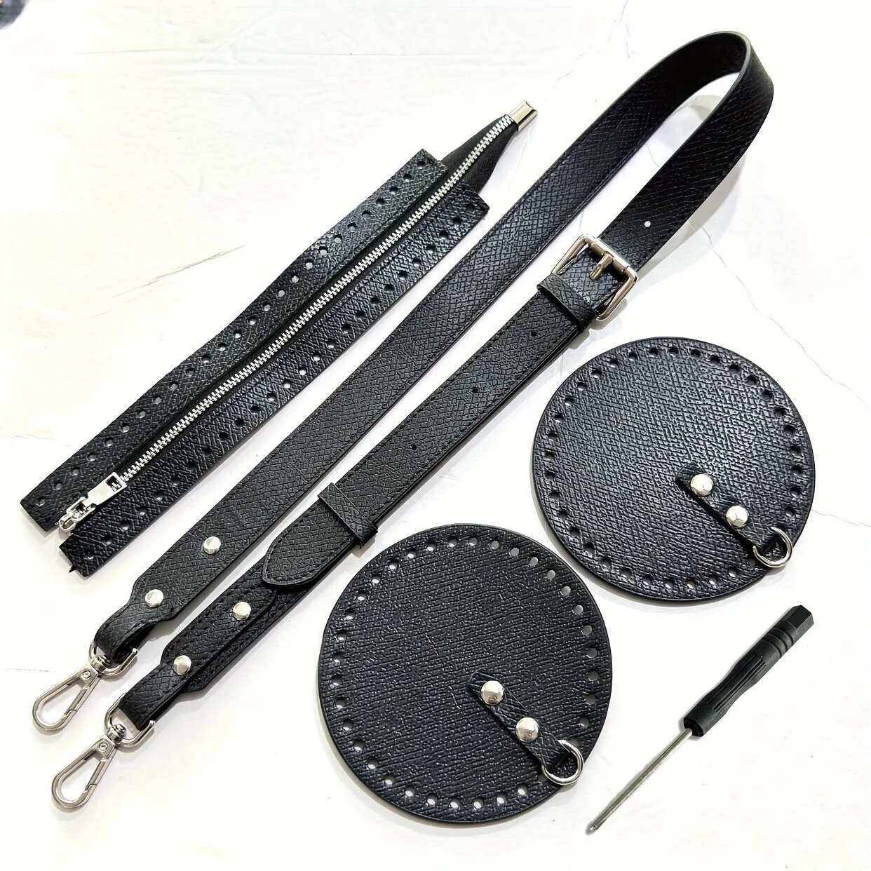 Набор для создания сумки из искусственной кожи с текстурой дракона Черный, Black