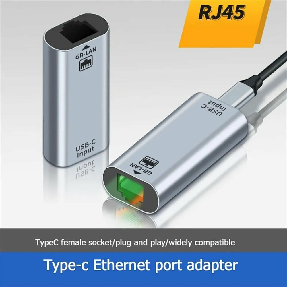 Адаптер USB C Ethernet 1000 Мбит/с Type-C - RJ45 Порт Gigabit