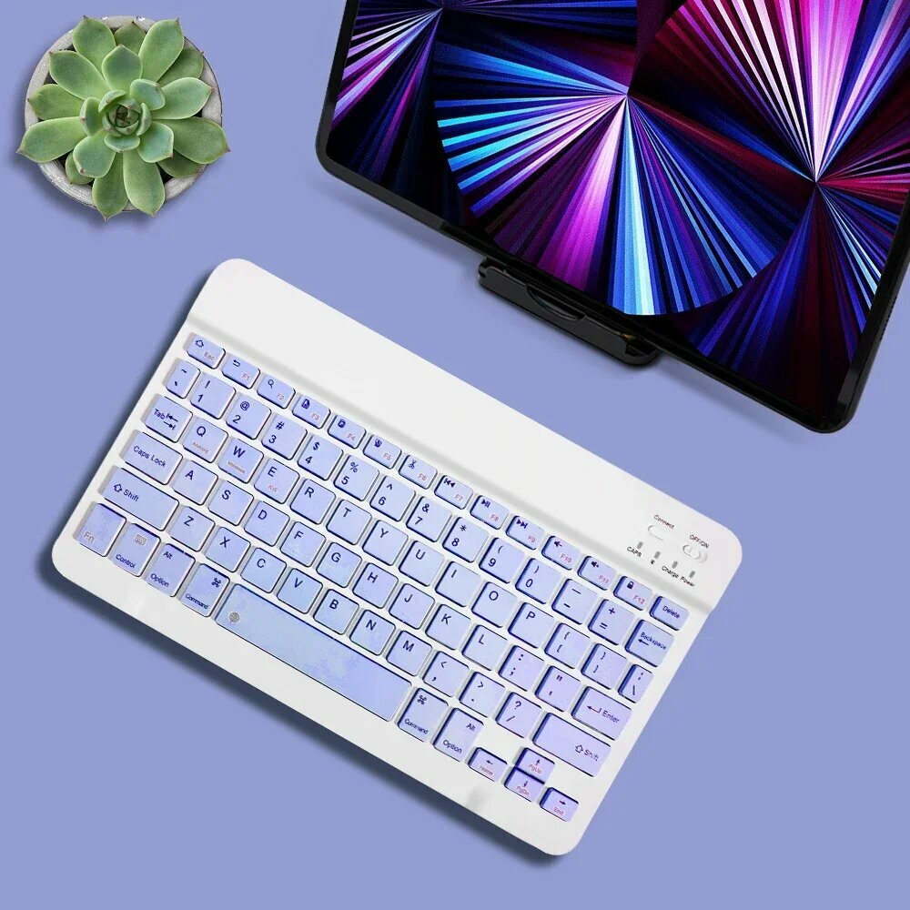 Беспроводная Bluetooth клавиатура Purple для планшета