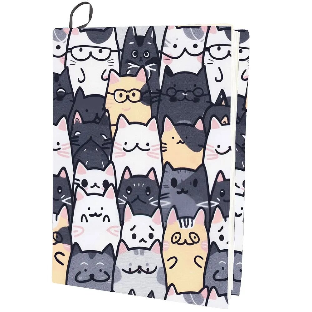 1 шт. обложки для книг из полиэстера, эластичные, прямоугольные, в форме кошки, 400x250 мм