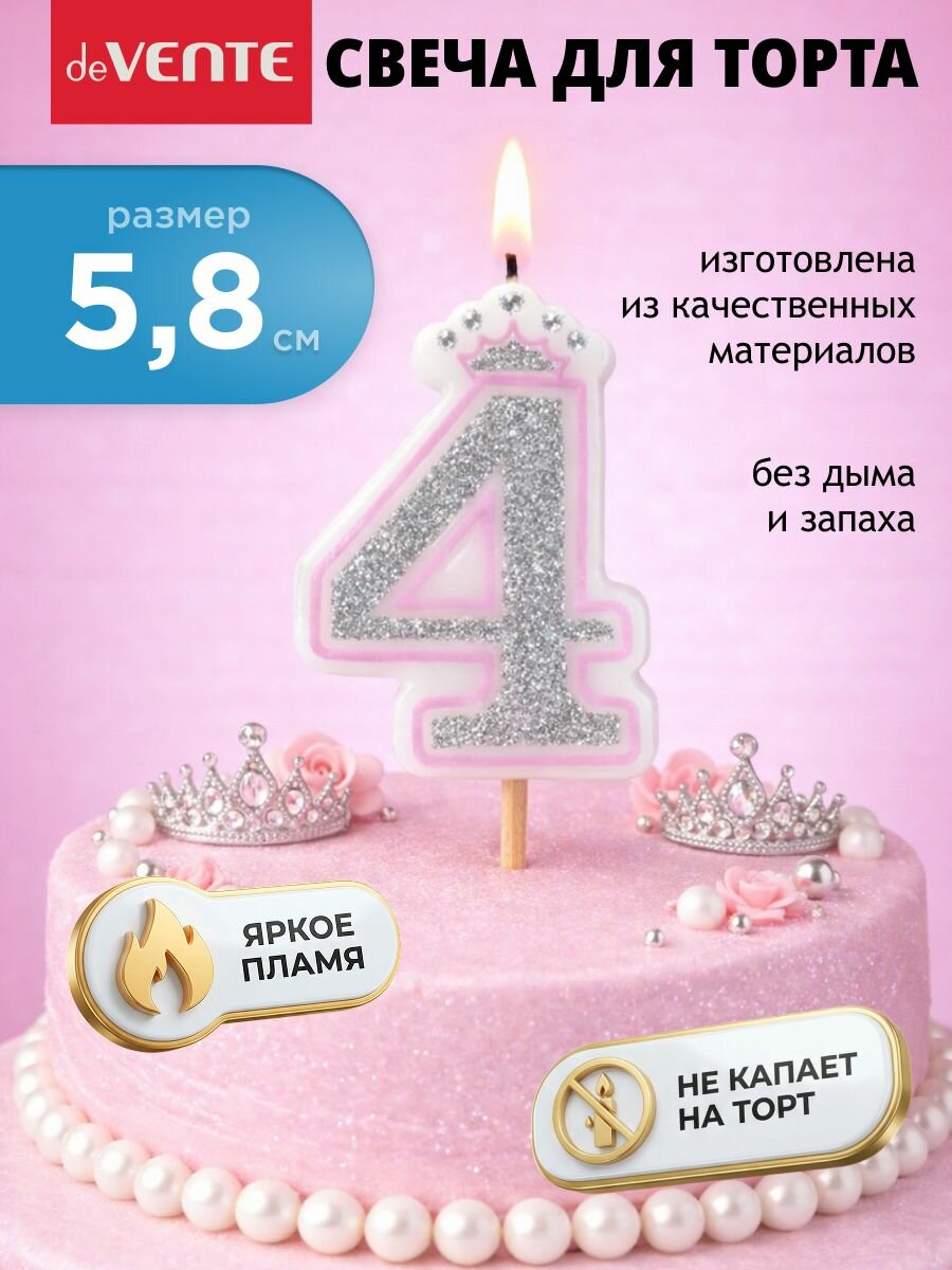 Свеча для торта цифра 4