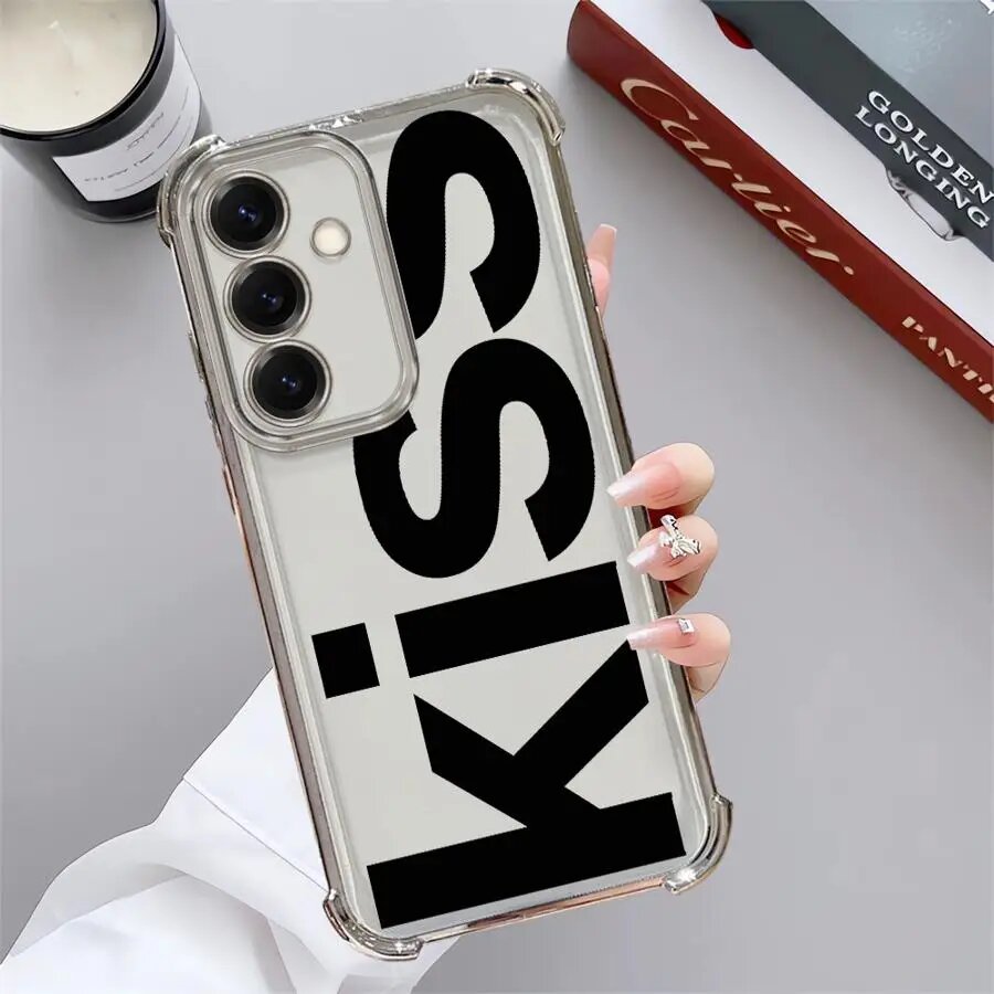 Чехол для Samsung Galaxy A54 с надписью Kiss, Mix03
