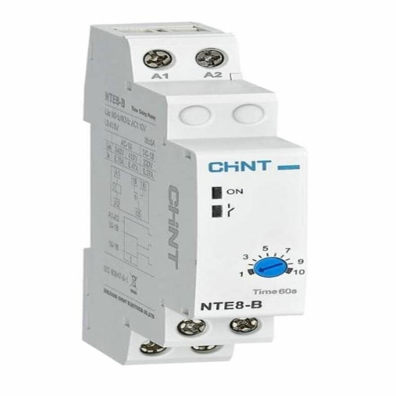 Реле времени CHINT NTE8-120B, задержка времени включения, 12-120с 1НО, AC 230 В, R