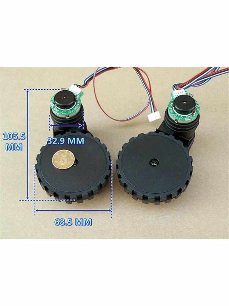Мотор-редуктор Самодельный колесный двигатель с энкодером для робота-подметальщика