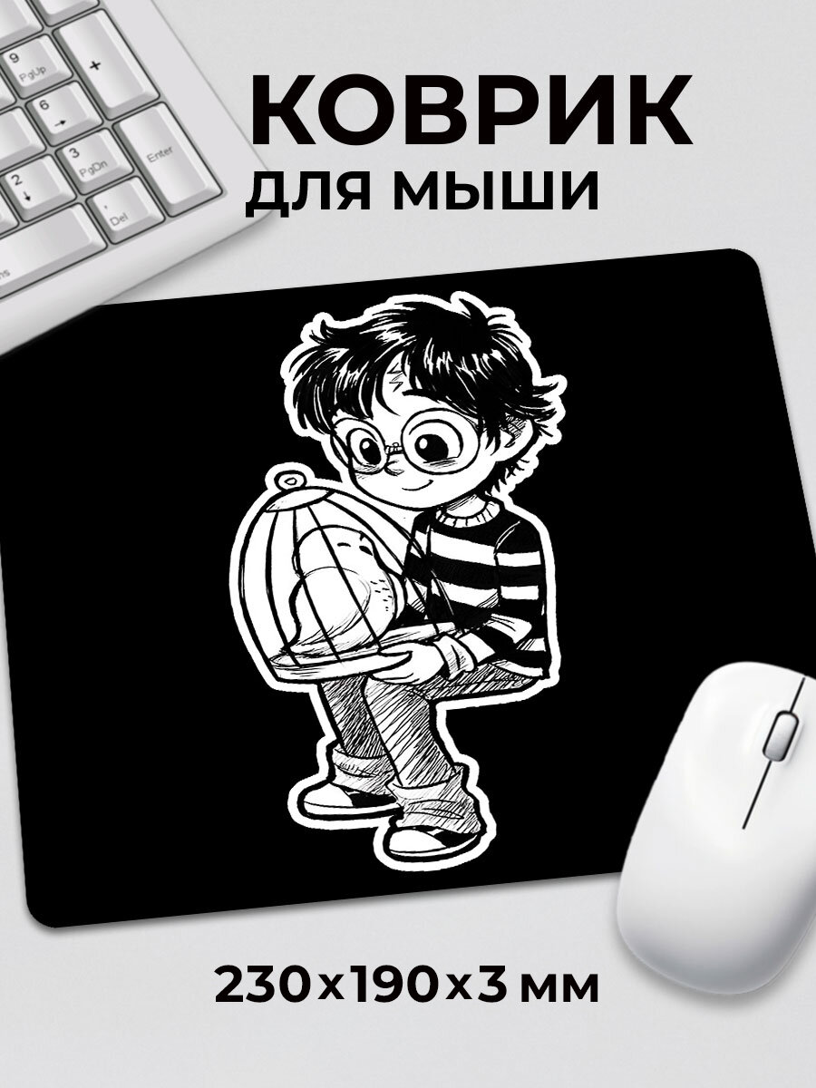 Коврик для мышки Гарри Поттер Harry Potter с совой сидит