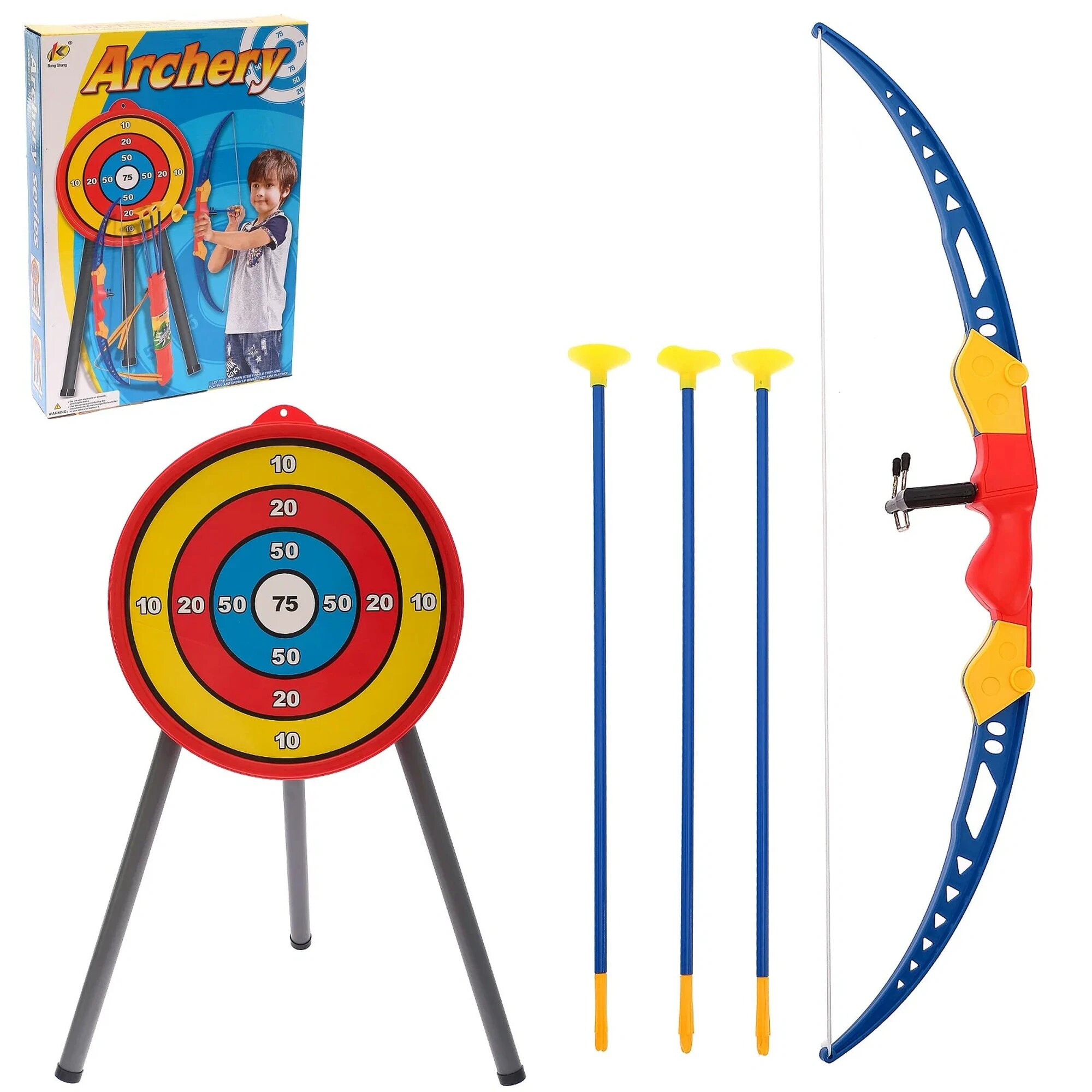 Лук "Спортивный", с мишенью и колчаном, стреляет присосками