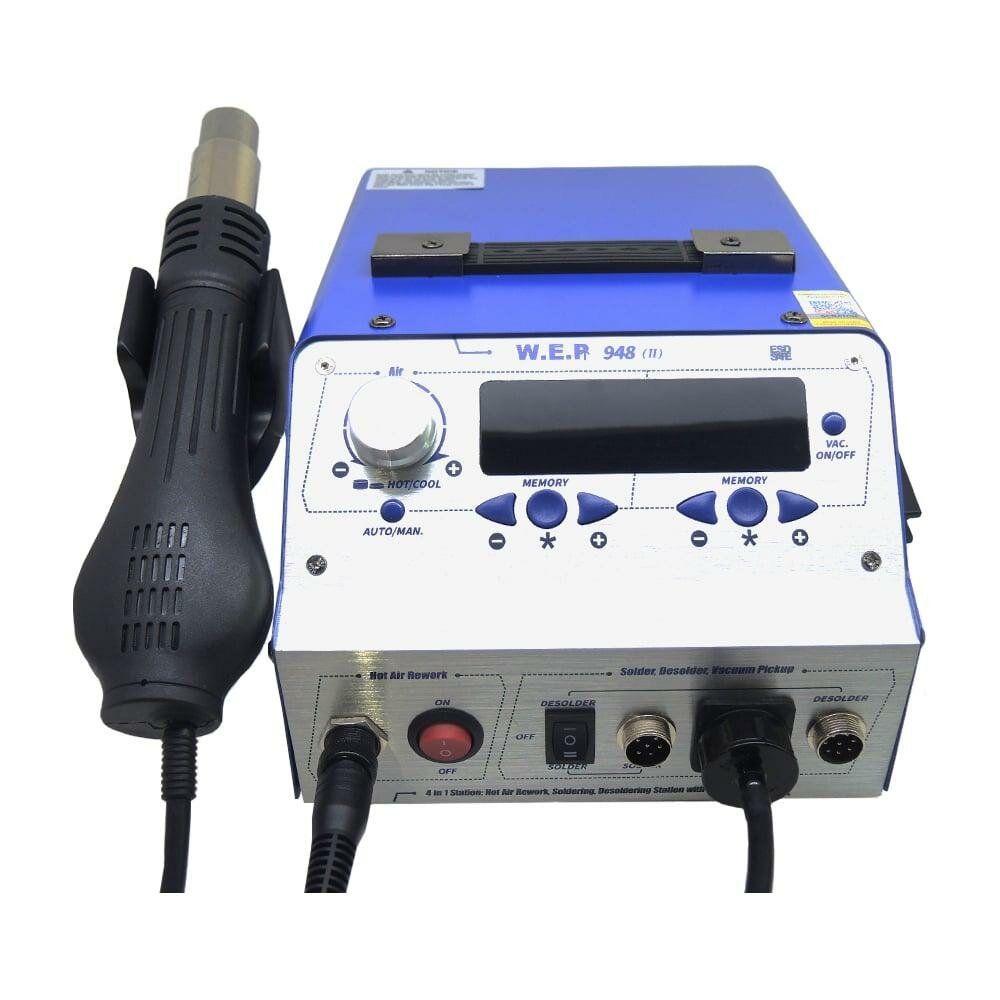 Паяльная станция W.E.P 948-II фен+паяльник+оловоотсос+вакуумный съемник М7746089