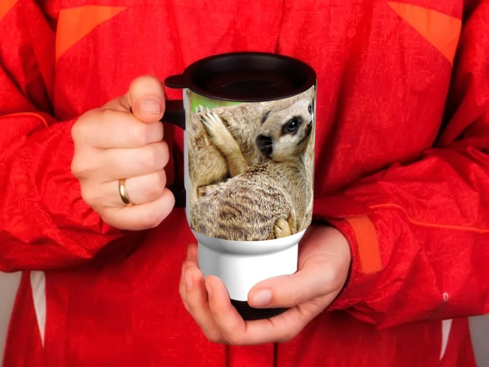 Тремокружка для авто с принтом "Сурикат, мангуста, suricata" 0.5 л.