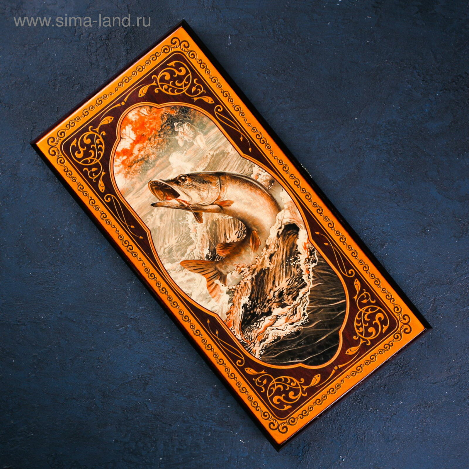 Нарды средние "Щука" 50 x 50 см, особенности: классические, цвет: коричневый