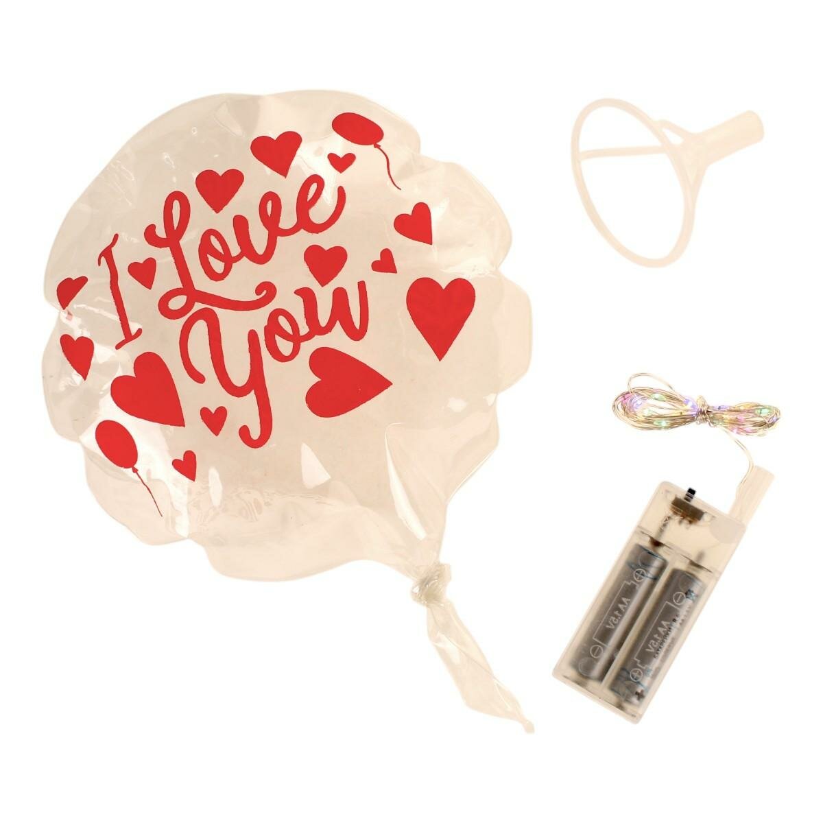 Шар со светом цветной с рисунком D-1427, праздничный для детей и подарков