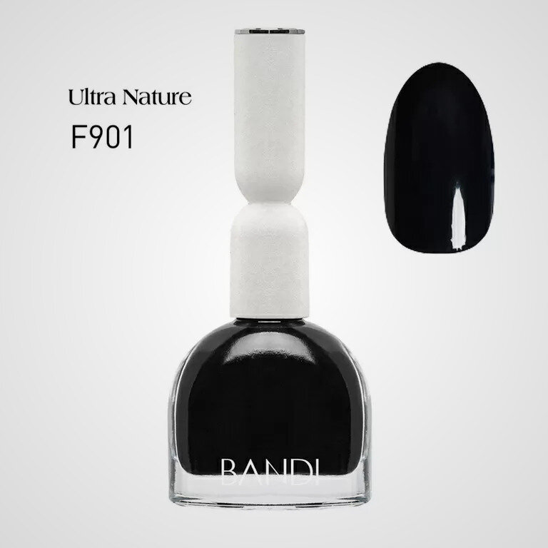 Лак для ногтей тон F901s All Black 10 мл BANDI ULTRA NATURE F901s All Black Лак 10 мл