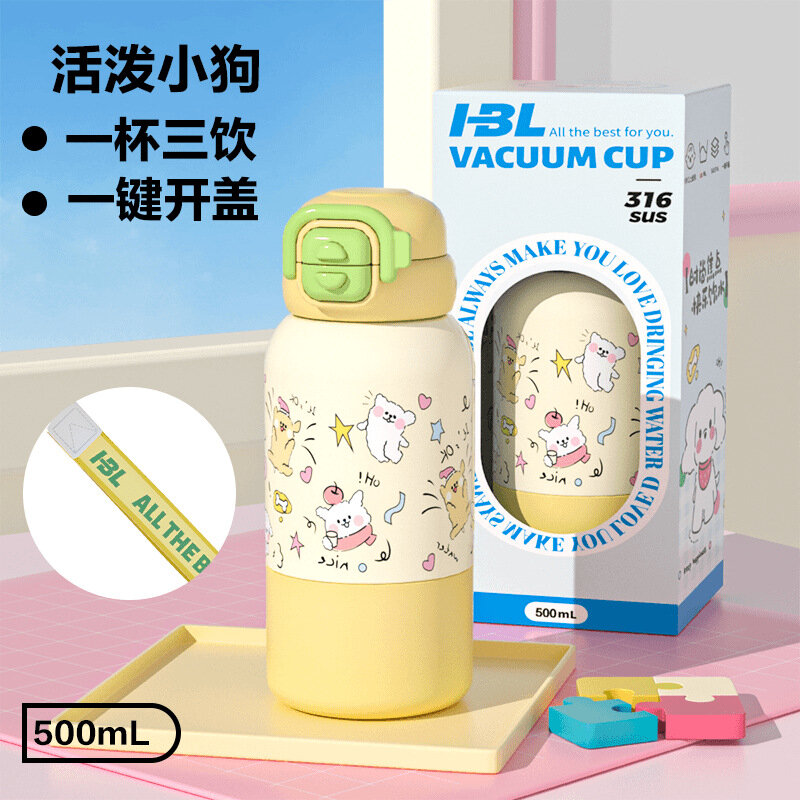 Детская изолированная кружка 316 пищевого класса, большая емкость, портативная, двойная, для питья на улице, для мальчиков и девочек, студентов, высококачественная кружка для воды