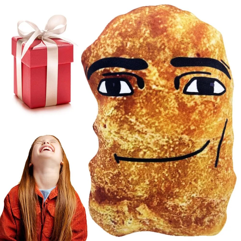 Плюшевая подушка Куриные наггетсы, мягкая текстура