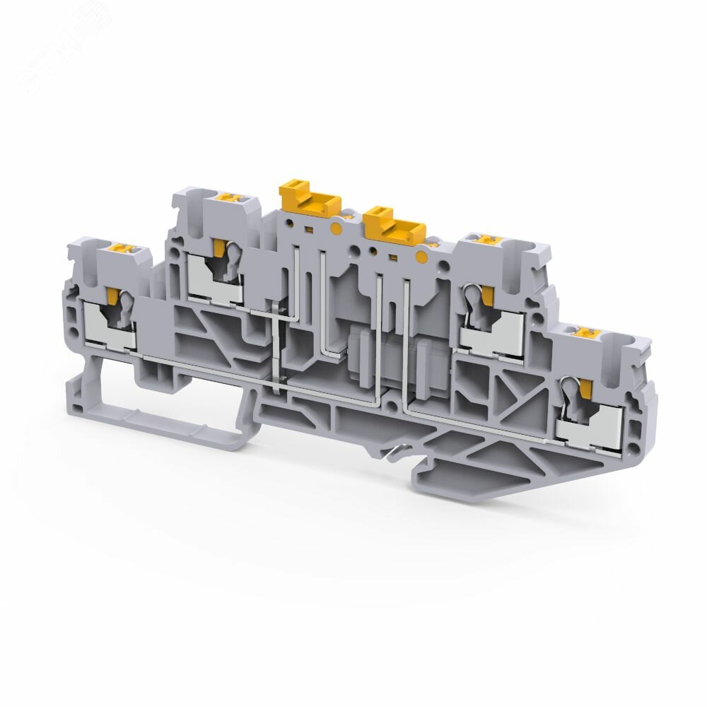 Клемма 2х-ярусная push-in 2,5мм2 OptiClip серый