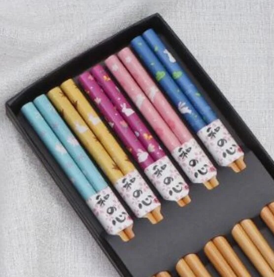 Бамбуковые палочки для еды 5 пар Rabbit