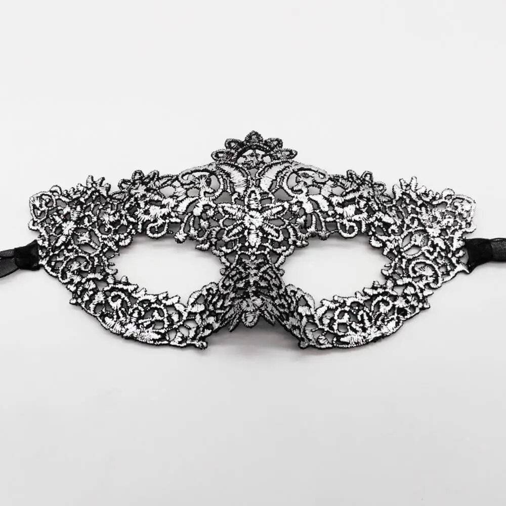 Серебряная венецианская маска для глаз, Style 22