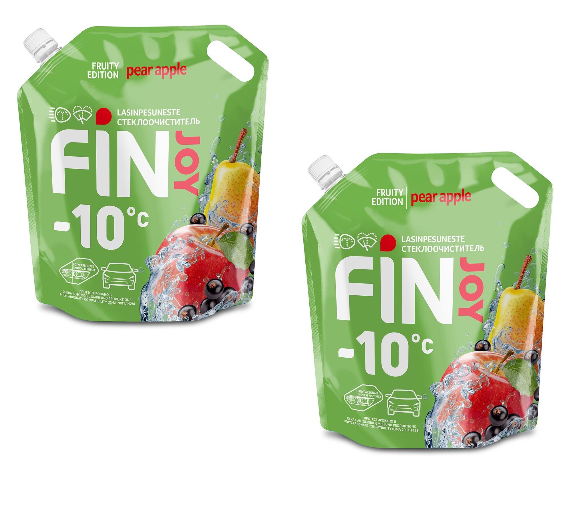 Автоочиститель Fin Joy Fruity стёкол ( -10° C), 3 л дой-пак 2 упаковки