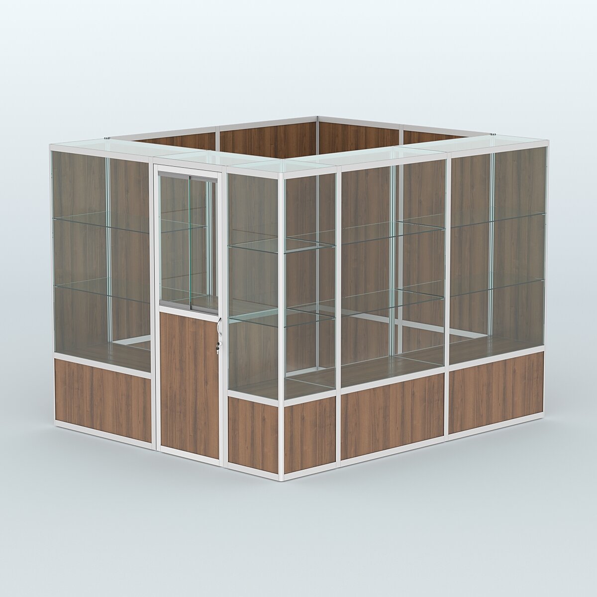 Павильон из профиля угловой №4б (5,5 кв. м), Орех