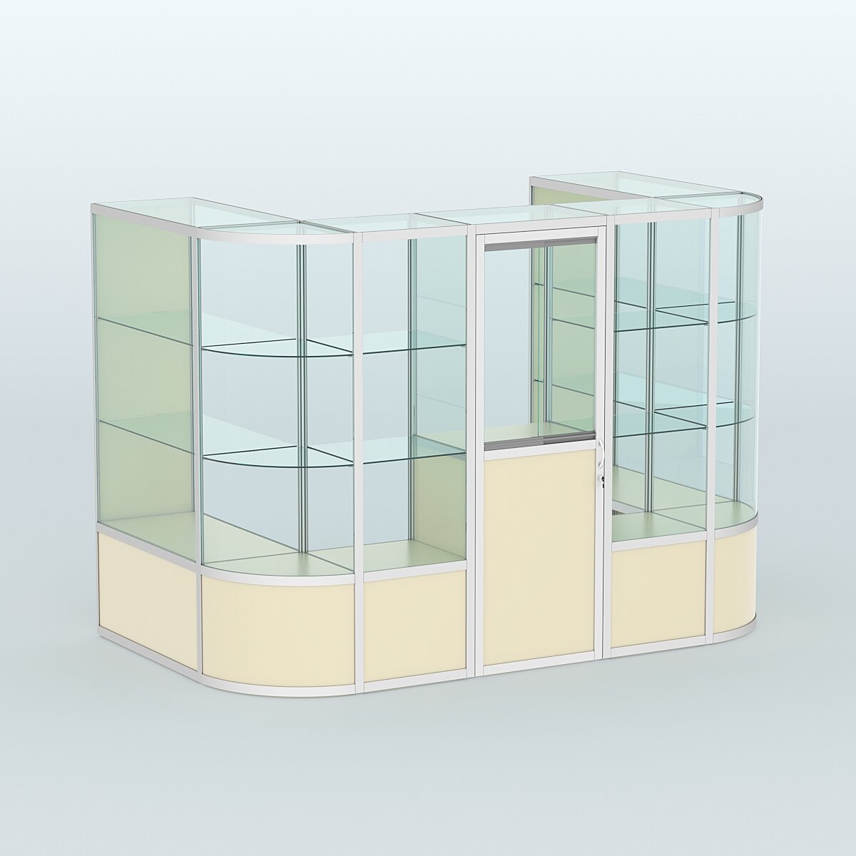 Павильон из профиля пристенный №4б (4,05 кв. м), Крем Вайс