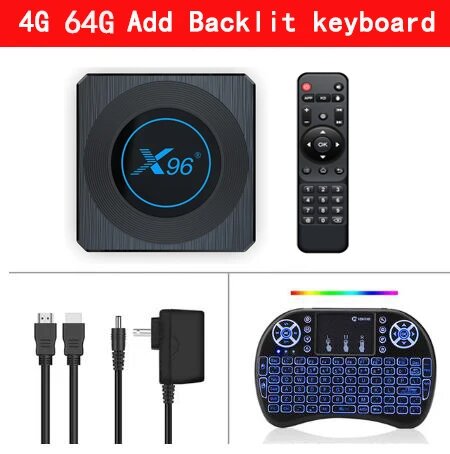 X96 X4 TV BOX 4G/64GB с клавиатурой, EU Plug