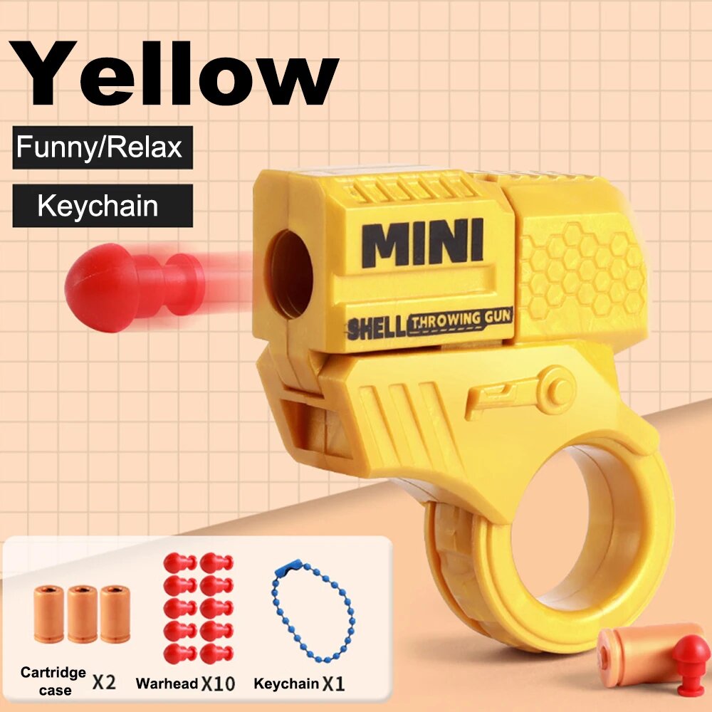 Мини-пистолет желтый, антистресс, Keychain, SP010-4