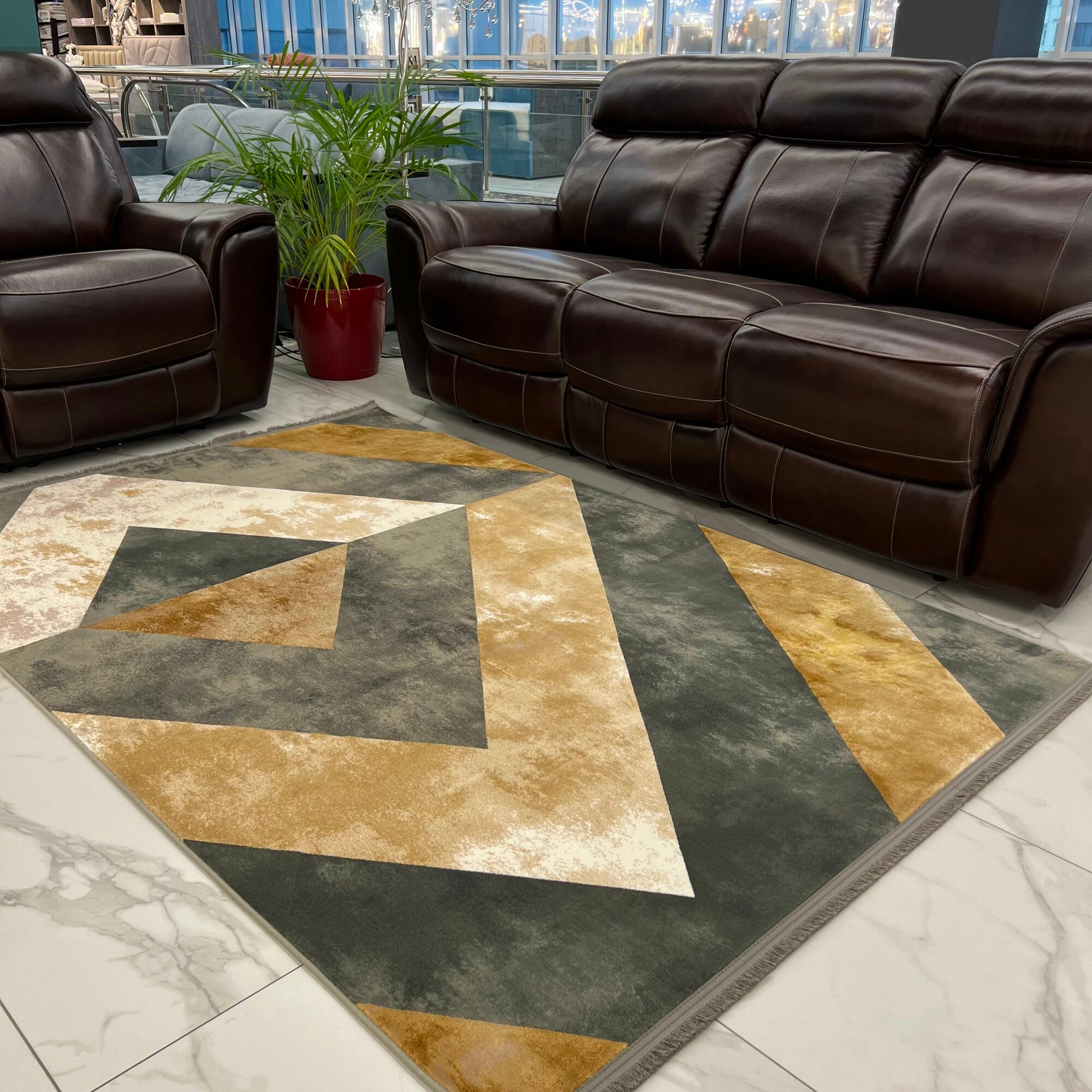 Ковер высокоплотный PREMIUM-коллекции иранский дизайнерский, на пол в спальню, гостиную, 2 на 3 м, шёлк и хлопок, шёлковый отлив, размер 200 х 300 см