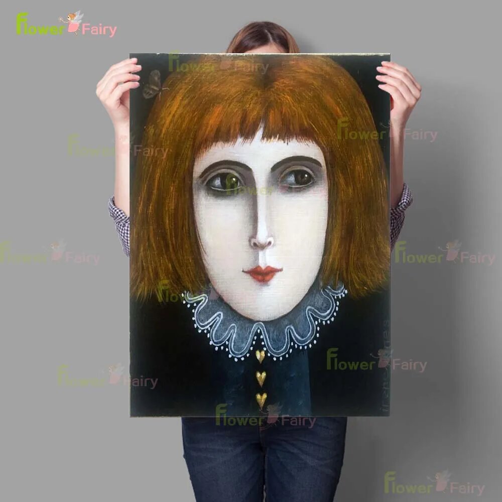 Портрет девушки на холсте 40x50см, цвет H