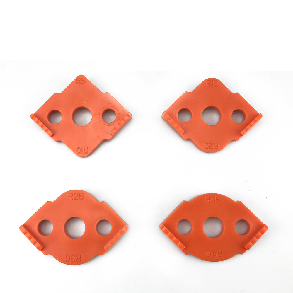 Комплект Шаблонов Для Фрезера: 4 Шаблона Из Прочного Абс-Пластика С Разными Радиусами Для Идеальных Скругленных Углов - Надежная Фиксация Для Точного Фрезерования На Станках И Обрезных Машинах Для Столяров И Домашних Мастеров