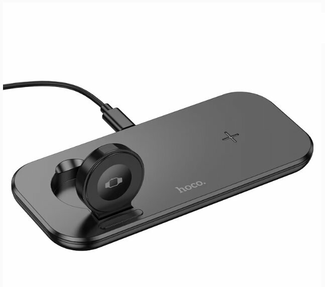 Беспроводное зарядное устройство 3 в 1, Hoco CW65 North Ultra-thin, 15W, Черный