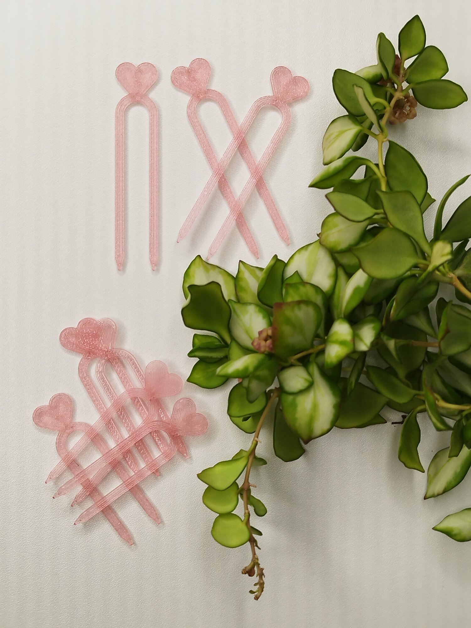 Фиксатор , зажим для растений, шпилька для растений вилки, пластик 45 мм (20 шт) Розовый