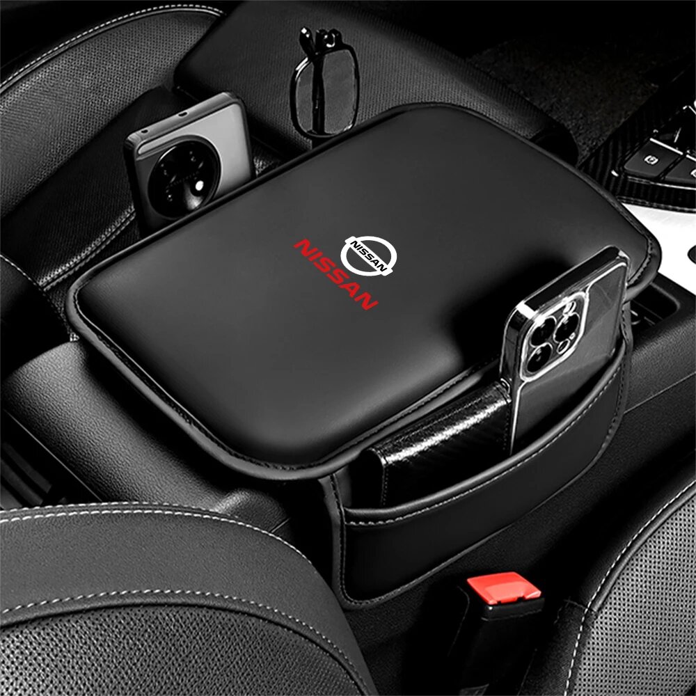 Автомобильный Стайлинг, подлокотник для сиденья, защитная подушка для хранения, чехол Nissan-Black