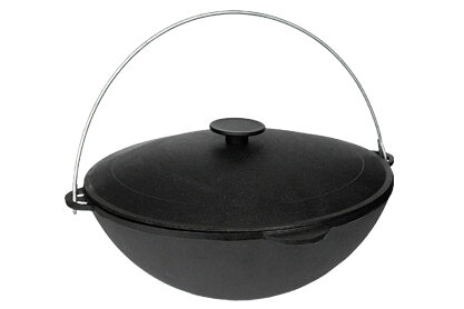 Казан чугунный походный 8л с крышкой для плова, шурпы, Гардарика